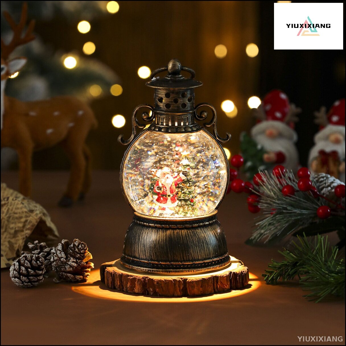 Музыкальная Лампа "Рождество", встроенный аккумулятор, дизайн рождественский шар