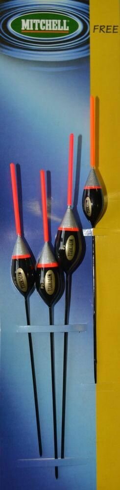 Набор чувствительных поплавков MITCHELL 3 шт + 1 в подарок для ловли карася, плотвы, леща и уклейки с прочным лаковым покрытием и точной разграммовкой