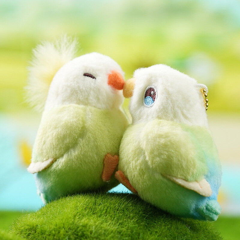 Натуральный волнистый попугайчик осенняя трава любовь птица кулон магнитное притяжение для пары рюкзак сумка кулон плюшевый брелок