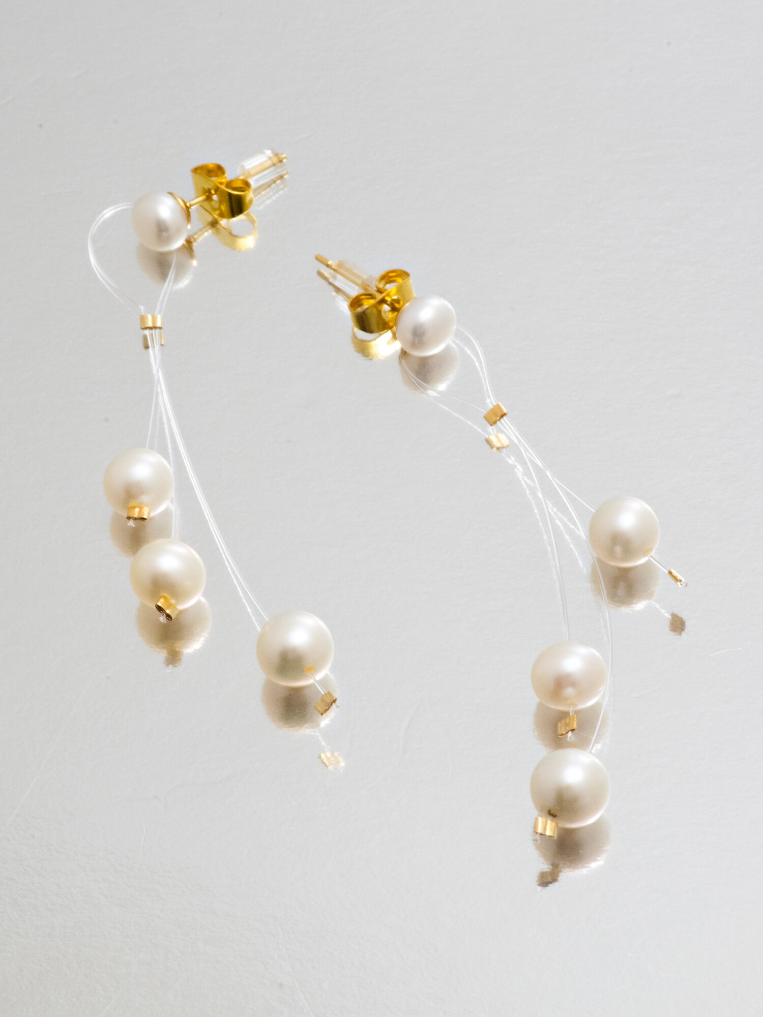 Серьги, жемчуг пресноводный культивированный