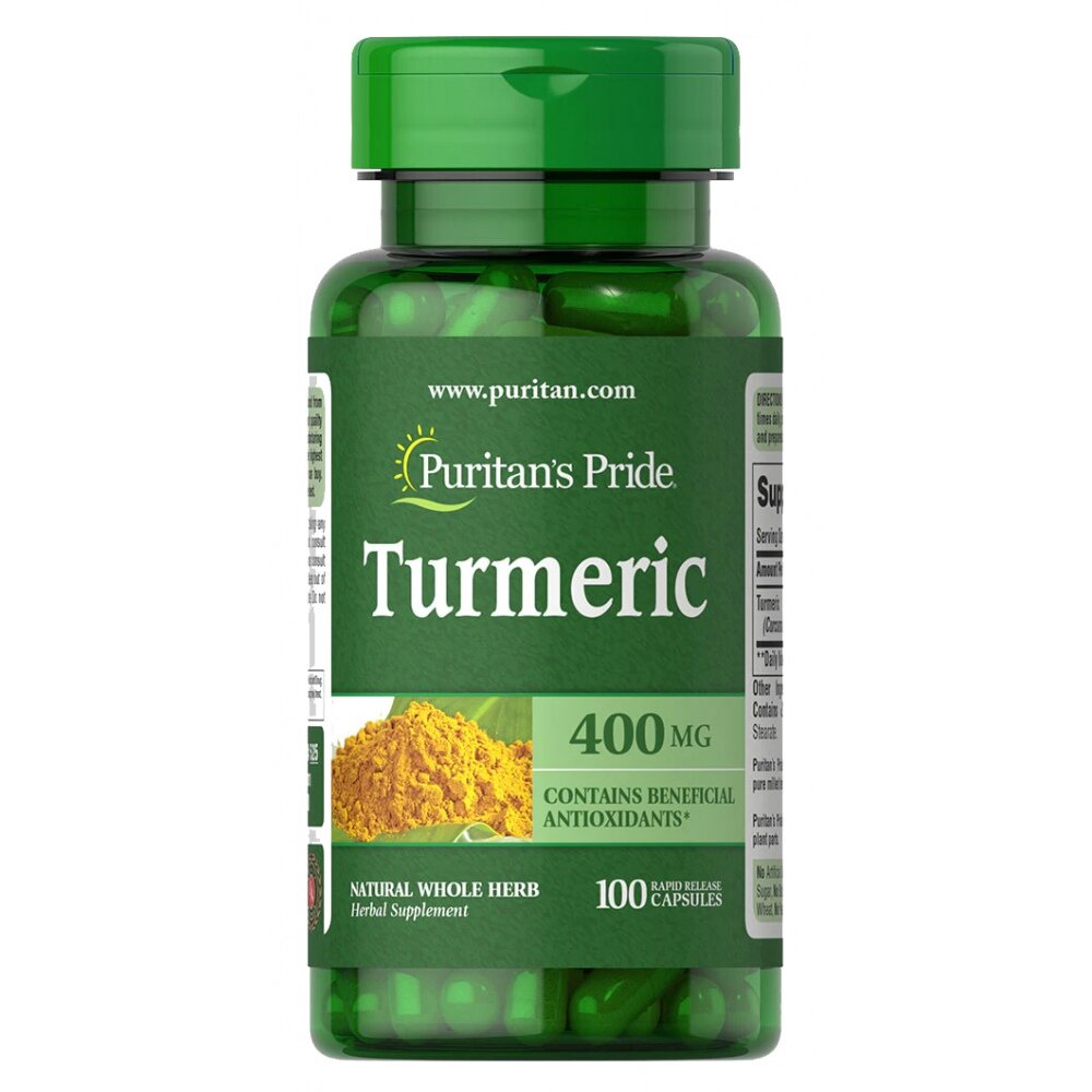 Puritan’s Pride Turmeric 400mg, 100 капсул