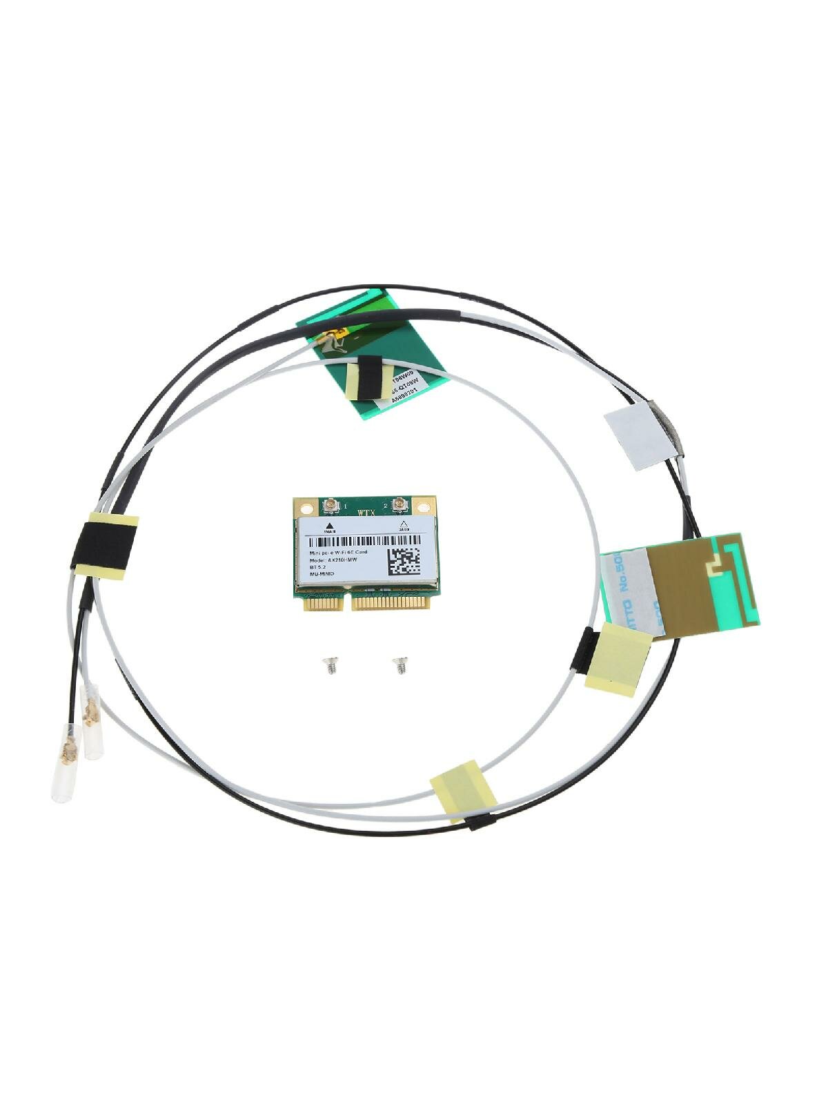 AX210 5374M WIFI 6E 5G Tri-band Wireless Network Card MINI PCIE Bluetooth-compatible5.2 Module- 8DB Antenna (optional)