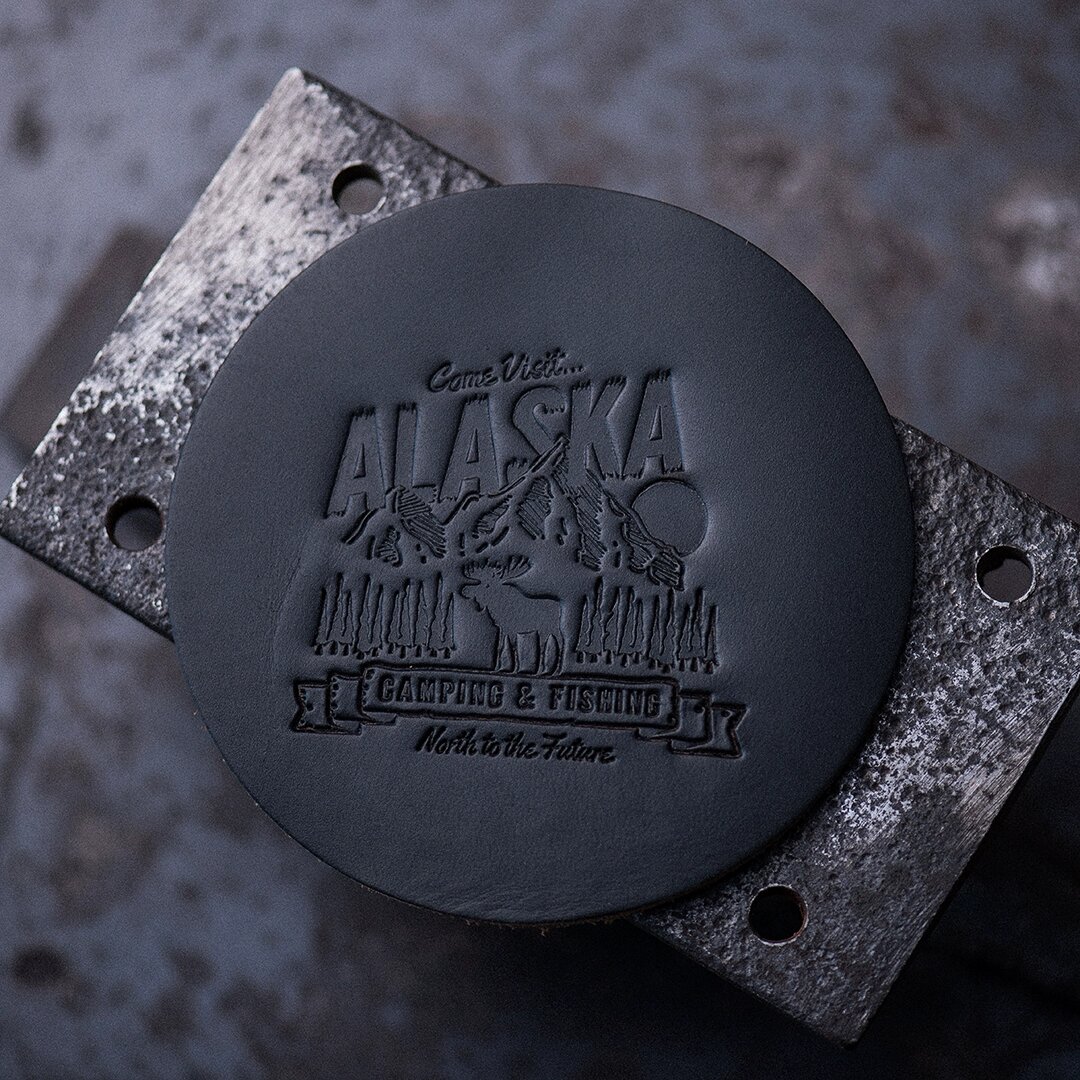 Аляска черный винтажная подставка из кожи, американские кожаные изделия