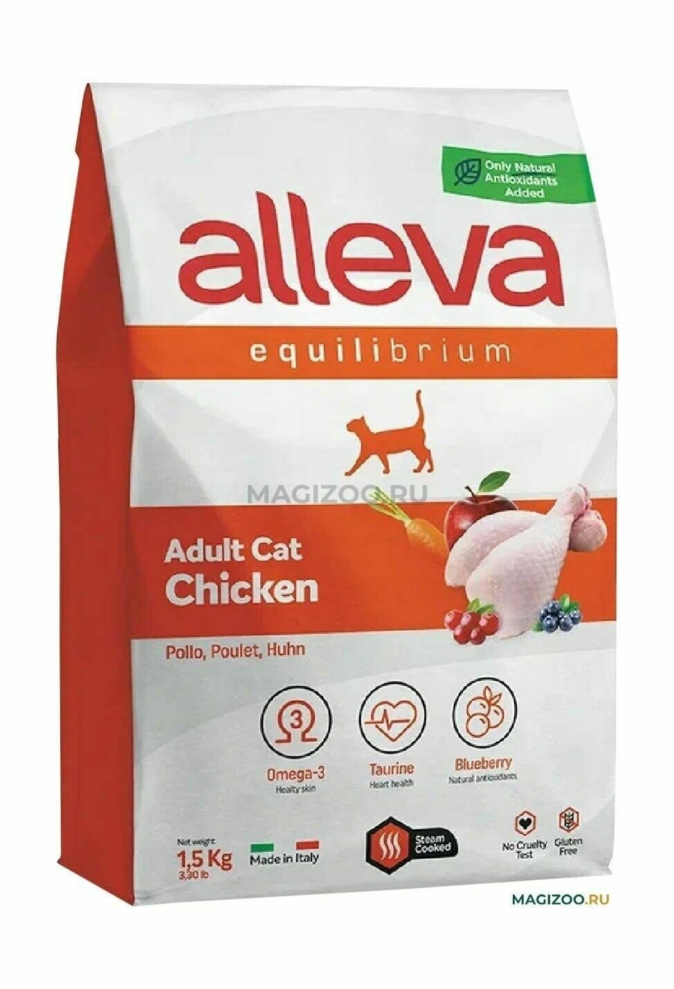 Alleva Equilibrium - Сухой корм для взрослых кошек, курица с рисом (10 кг)