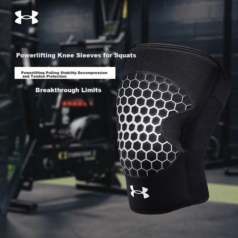Наколенник UNDERARMOUR Fitness Power Knee Support, для тяжелой атлетики, размер L, black, 1 шт