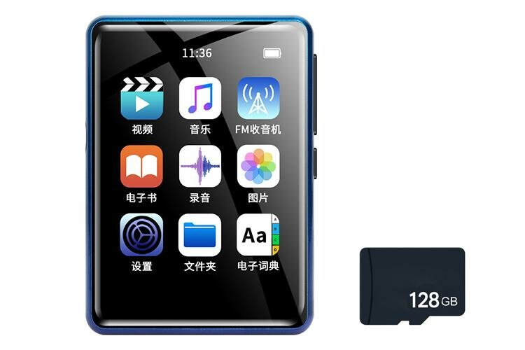MP3/MP4 плеер HEY CAT'S DIARY m8 touch version, с Bluetooth, 2.4 дюйма, 4G+128G, цвет: aurora blue