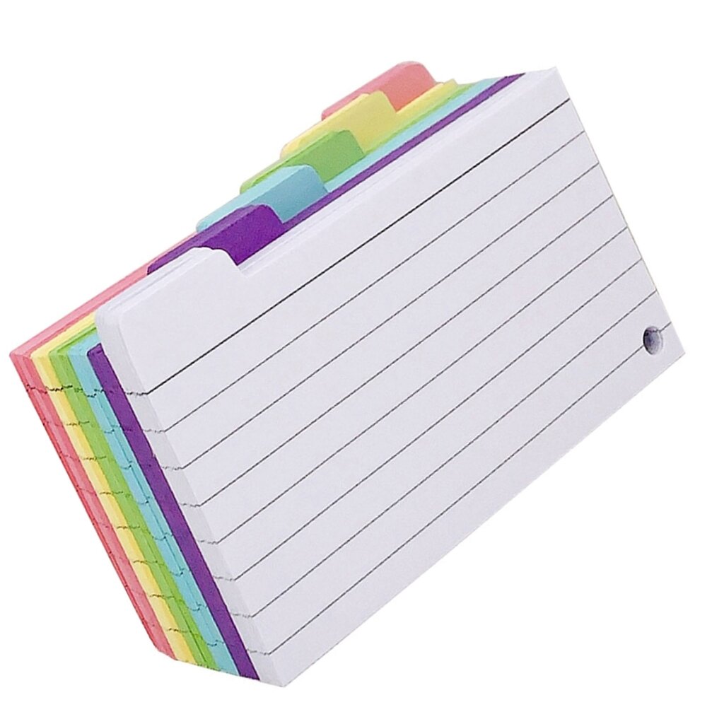 300 листов цветных блокнотов с подкладкой и металлическими кольцами для ежедневного ведения журнала, карманная карточка для заметок, 3x5-дюймовая Цветная карточка для заметок