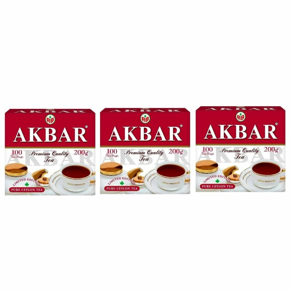 Akbar Чай Limited Edition, 100 пак, 3 упаковки