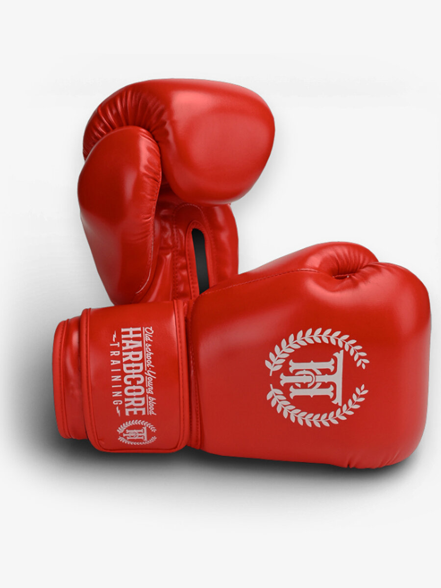 Перчатки для бокса Hardcore Training Base Red PU 16 Oz красные