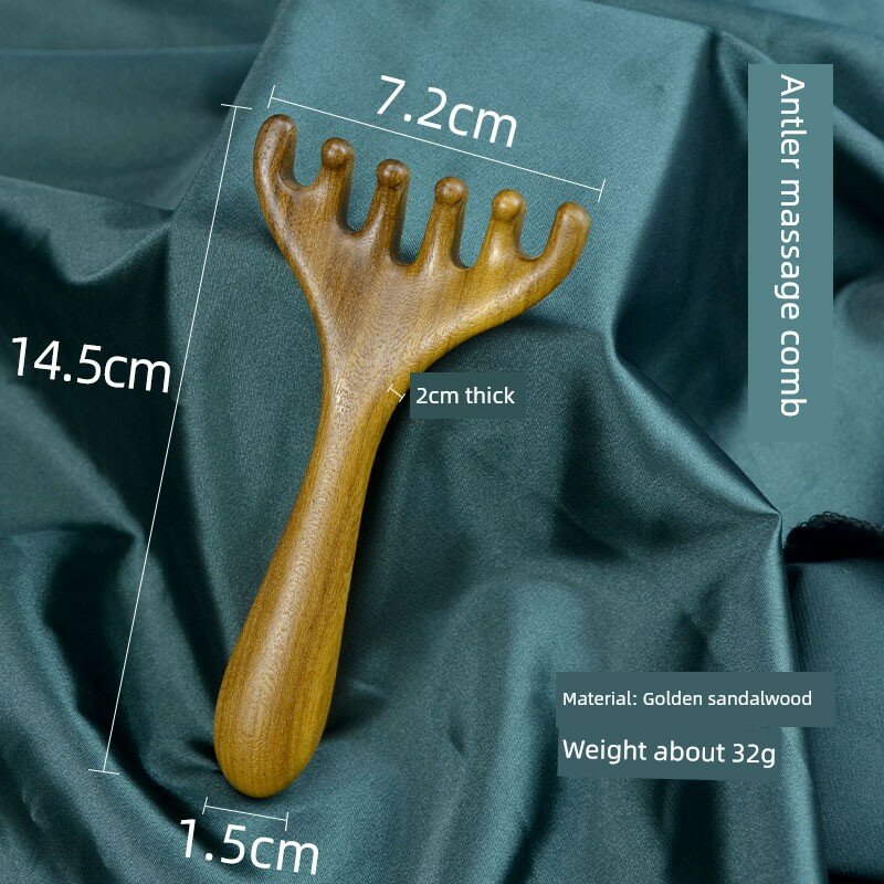 Массажная расческа Meridian для женщин, деревянная расческа для разблокировки меридианов головы, расческа с пятью