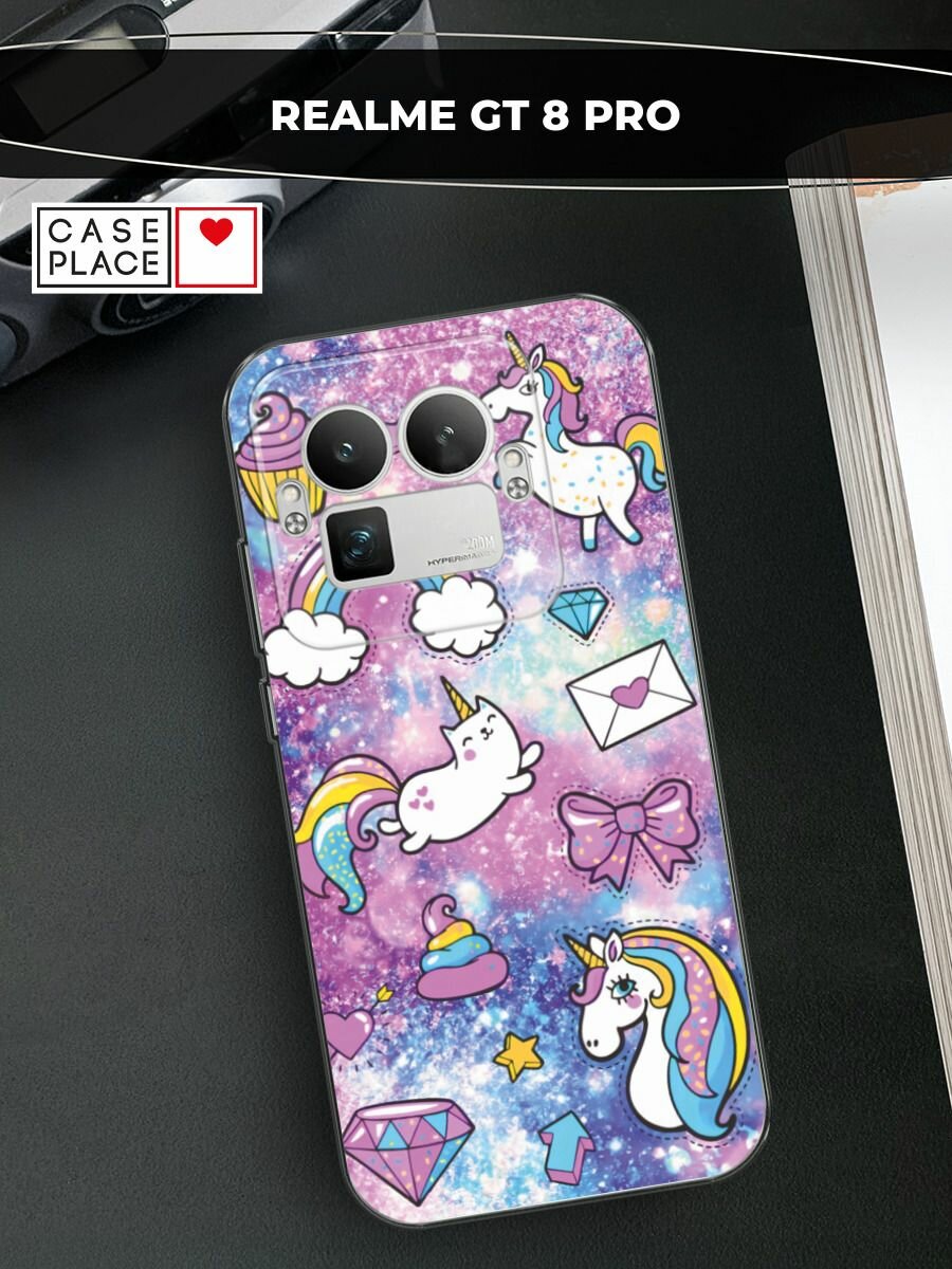 Чехол на Realme GT 8 Pro / Реалми GT 8 Про с принтом Rainbow doodles