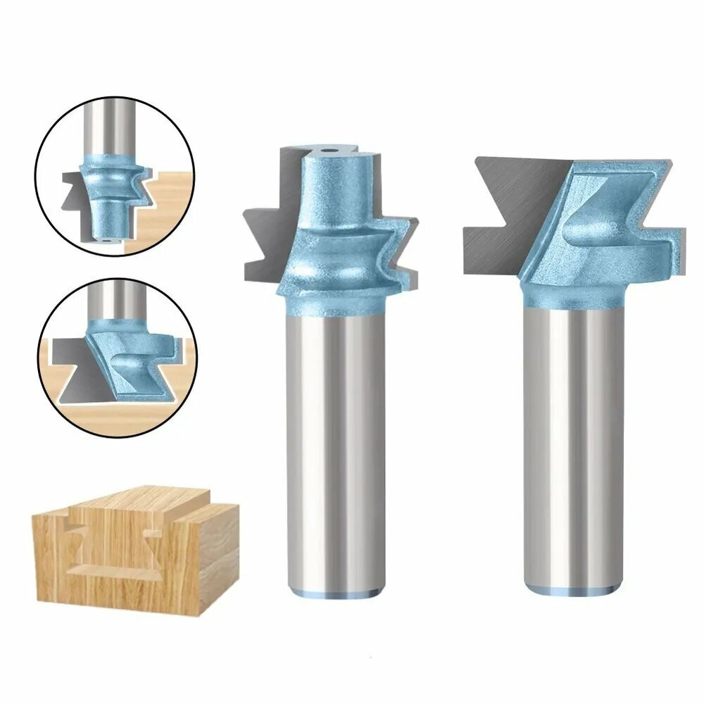 Набор фрез паз-шип 2 шт Паз Гребень фрезы шиповальные хвостовик 8мм, Для направляющих выдвижных ящиков
