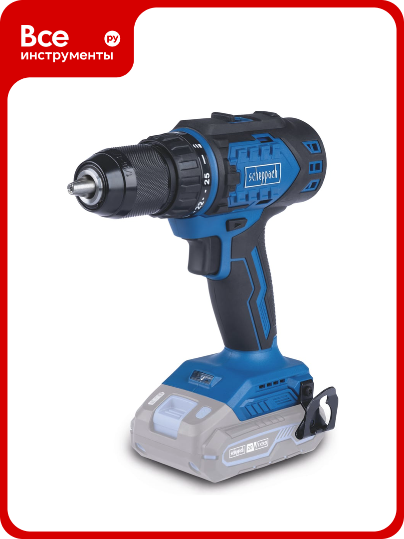 Аккумуляторная дрель Scheppach BC-DD60-X, 60 Нм, для сверления в металле до 13 мм и дереве до 38 мм