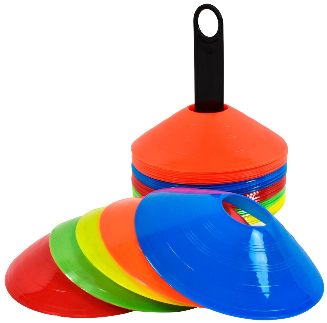 Конусы разметочные (комплект 50 шт), фишки футбольные, тренировочные.