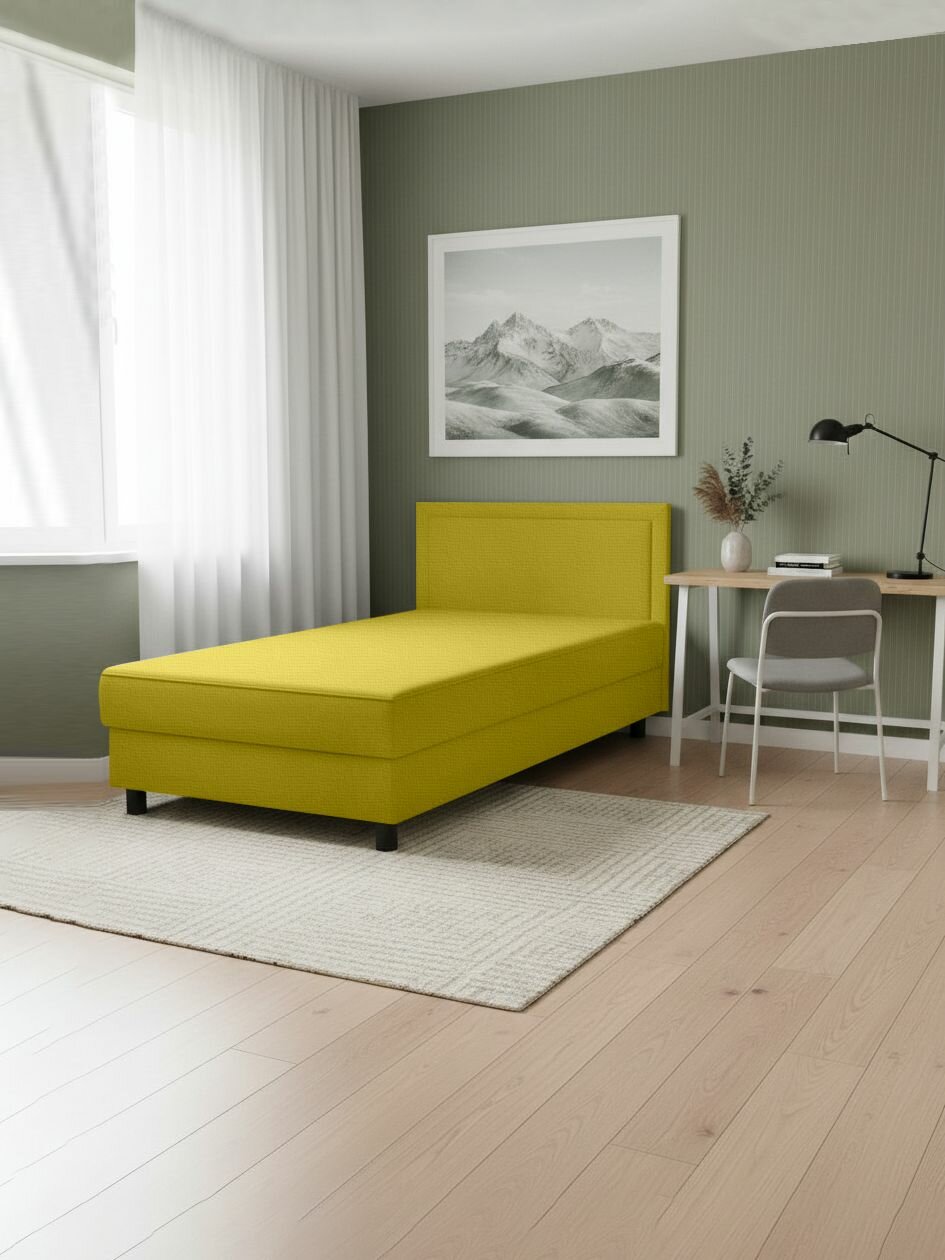 Тахта Прима фокус- мебельная фабрика 120х200х86 см горчичный