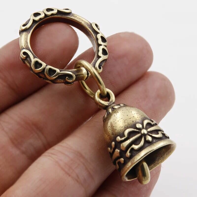 Креативный ветровой колокольчик из чистого латуни, подвесное украшение для двери, милый подарок для девочки в спальню, рождественский колокольчик, брелок для ключей