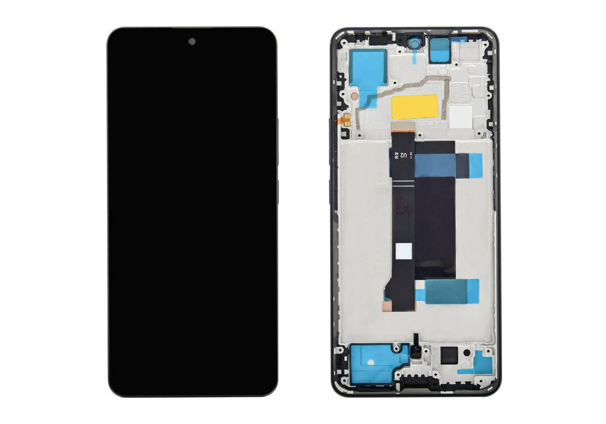 Дисплей (экран) в сборе с тачскрином для Xiaomi Poco X6 5G, Redmi Note 13 Pro 5G черный с рамкой In-cell / 1220x2712