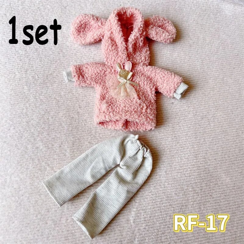 1 набор розовой одежды и бежевых штанов, подходящих для 6-точкового кукленного дрессинга BJD30cm