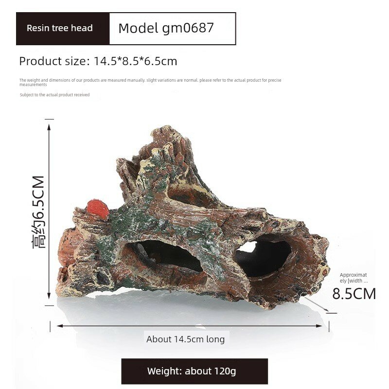 Камера-укрытие из смолы для аквариума, имитирующая кору дерева, для рыб, креветок, черепах, амфибий, рептилий и как
