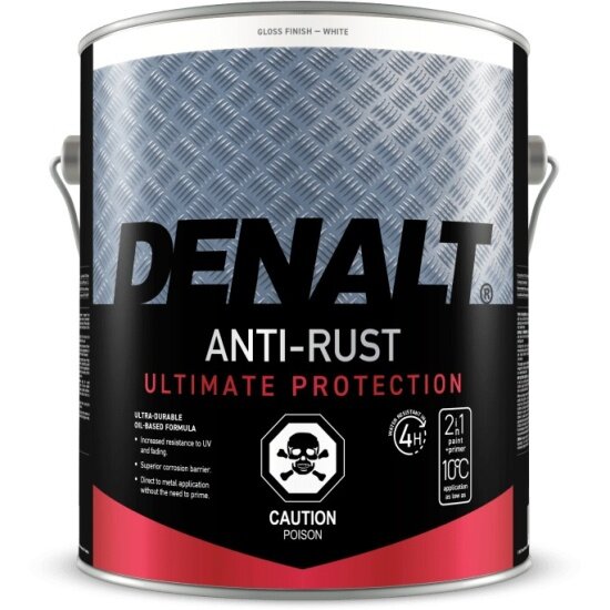 Полиуретановая алкидная эмаль Denalt Paints «Деналт Жидкий Пластик», белая, 0.946л.