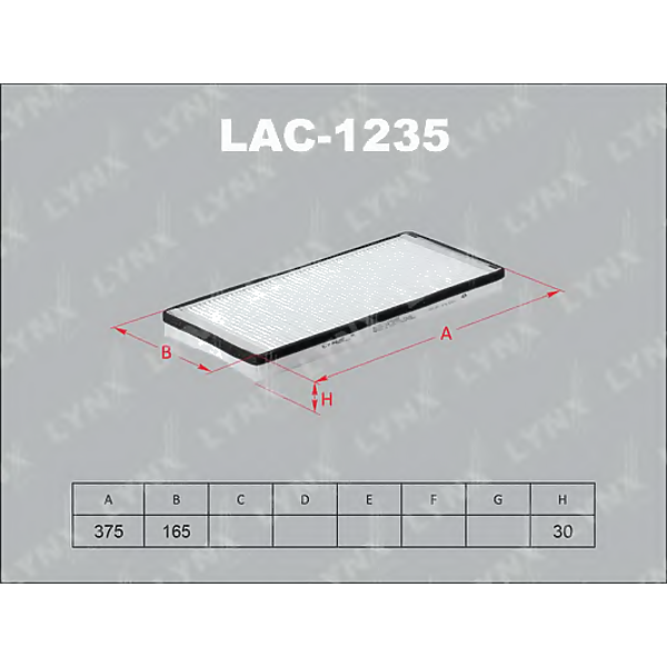 LYNXAUTO lac-1235 (0008303318 / 0008354440 / 05103600AA) фильтр салонный mercedes-benz Sprinter (Спринтер) 95-06 volkswagen lt