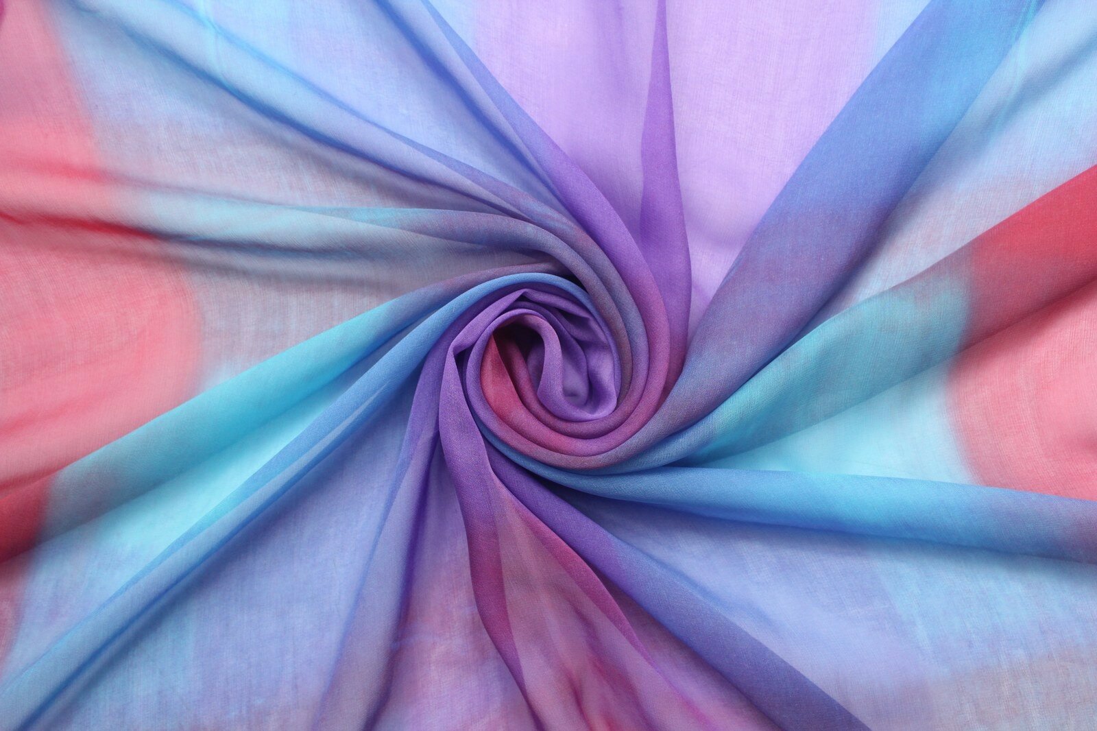 Ткань Шёлковый шифон деграде фиолетово-синий, ш130см, 0,5 м