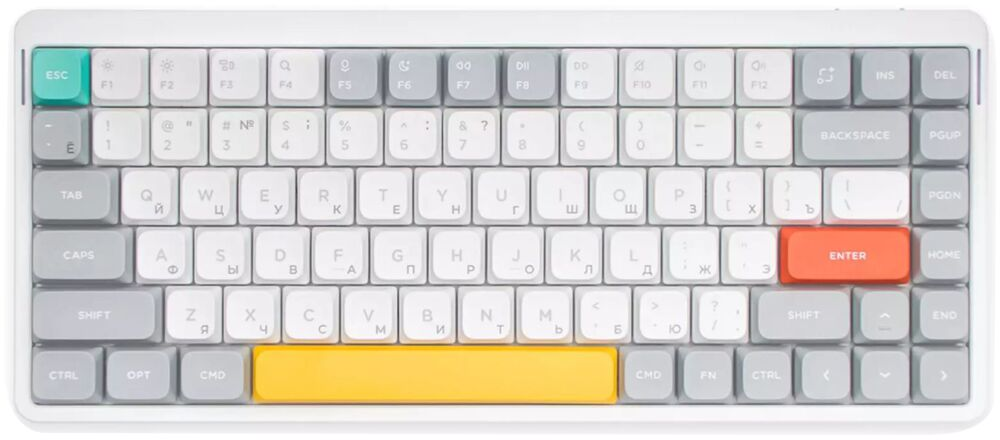 Клавиатура NuPhy AIR75v2 Wireless (Red Switch) RGB White (AIR75v2-IW-1)