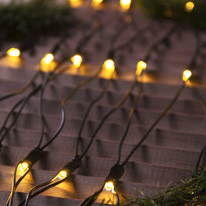 Гирлянда-штора уличная "Сеть", светодиодная электрогирлянда для фасадов и деревьев, украшение для дома и улицы, 2 х 3 м, IP44, УМС, тёмная нить, 384 LED, свечение тёплое белое, 220 В