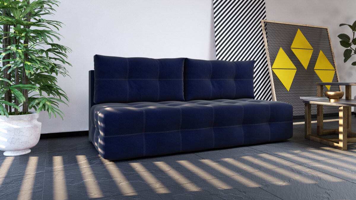 Диван прямой Лондон темно-синий