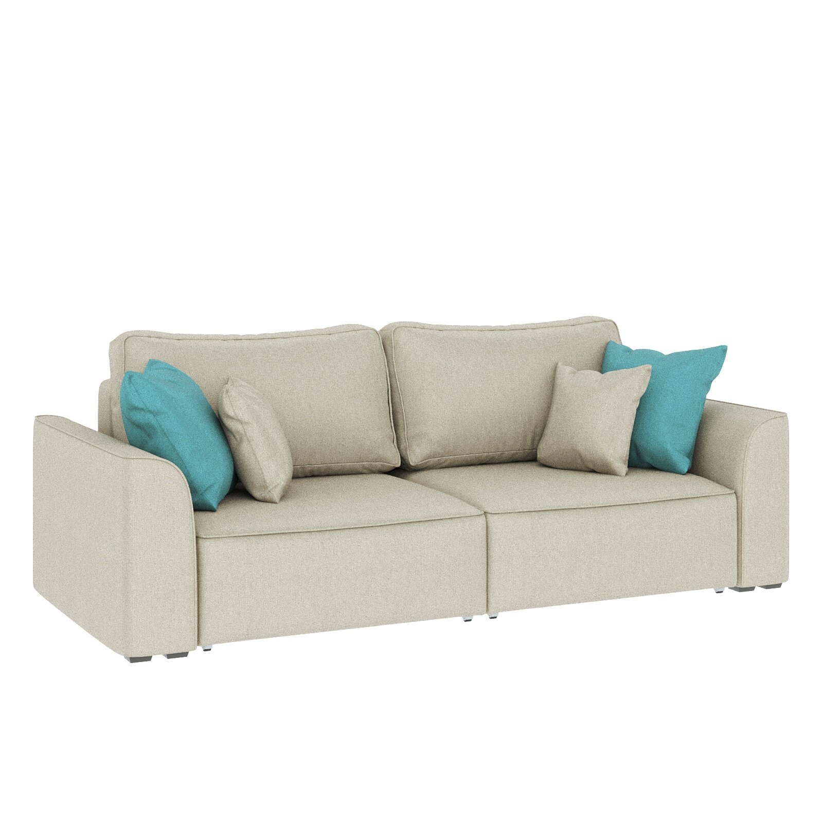 Диван-еврокнижка Сиэтл в рогожке Дрим беж и азур