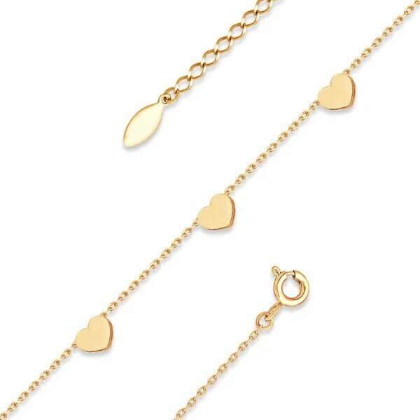 Браслет-цепочка, красное золото, 585 проба