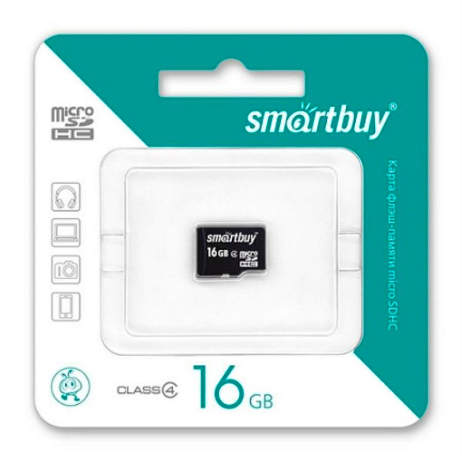 Память Micro SD 16Gb Smart Buy class4 без адаптера (SB16GBSDCL4-00)