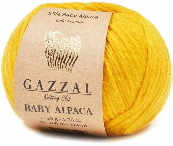 Пряжа Gazzal BABY ALPACA 46003 желтый (5 мотков)
