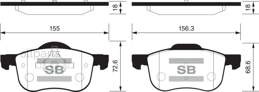 SANGSIN BRAKE SP2122 SP2122 колодки дисковые пер!\ Renault Espace/Laguna 1.6-3.0DCi 01>