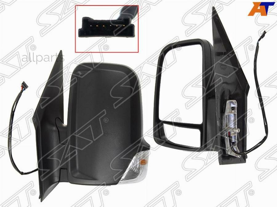 SAT ST-MDS2-940-2 Зеркало Mercedes-Benz Sprinter 06-18 / Volkswagen Crafter 06-16 (Слева/ Обогрев/ Регулировка/ Повтор
