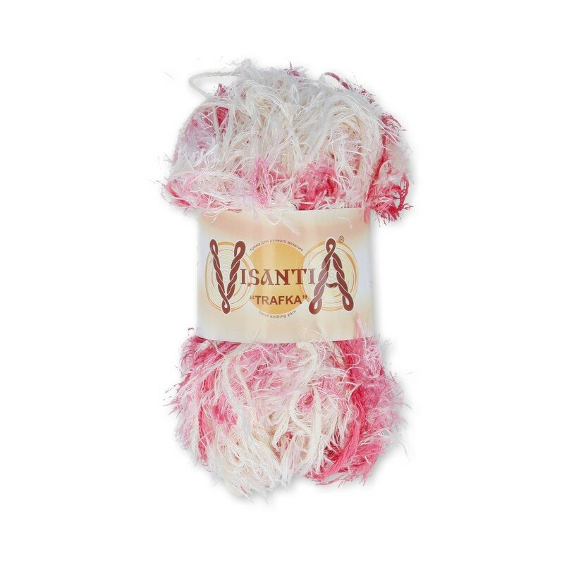 Пряжа VISANTIA "TRAFKA" меланжевая 100% полиэстер 100 г 150 м №7350 оражевый/малиновый