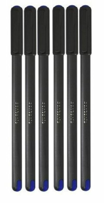 Linc Ручка шариковая Pentonic Silver синий, 1 мм, серый круглый корпус, игольчатый наконечник, 6 шт