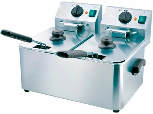Фритюрница для общепита Viatto HDF4+4, 2 корзины ванны, 8 литра, 5 кВт. профессиональная