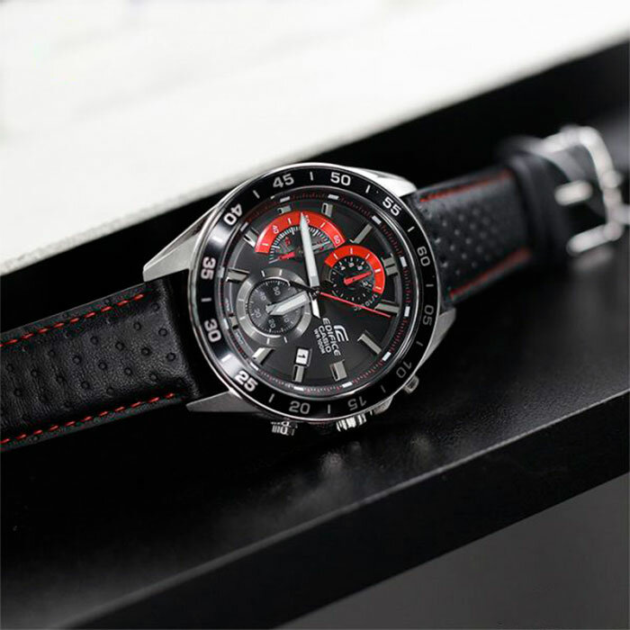 Наручные часы CASIO Edifice, серебряный, черный — фото 1