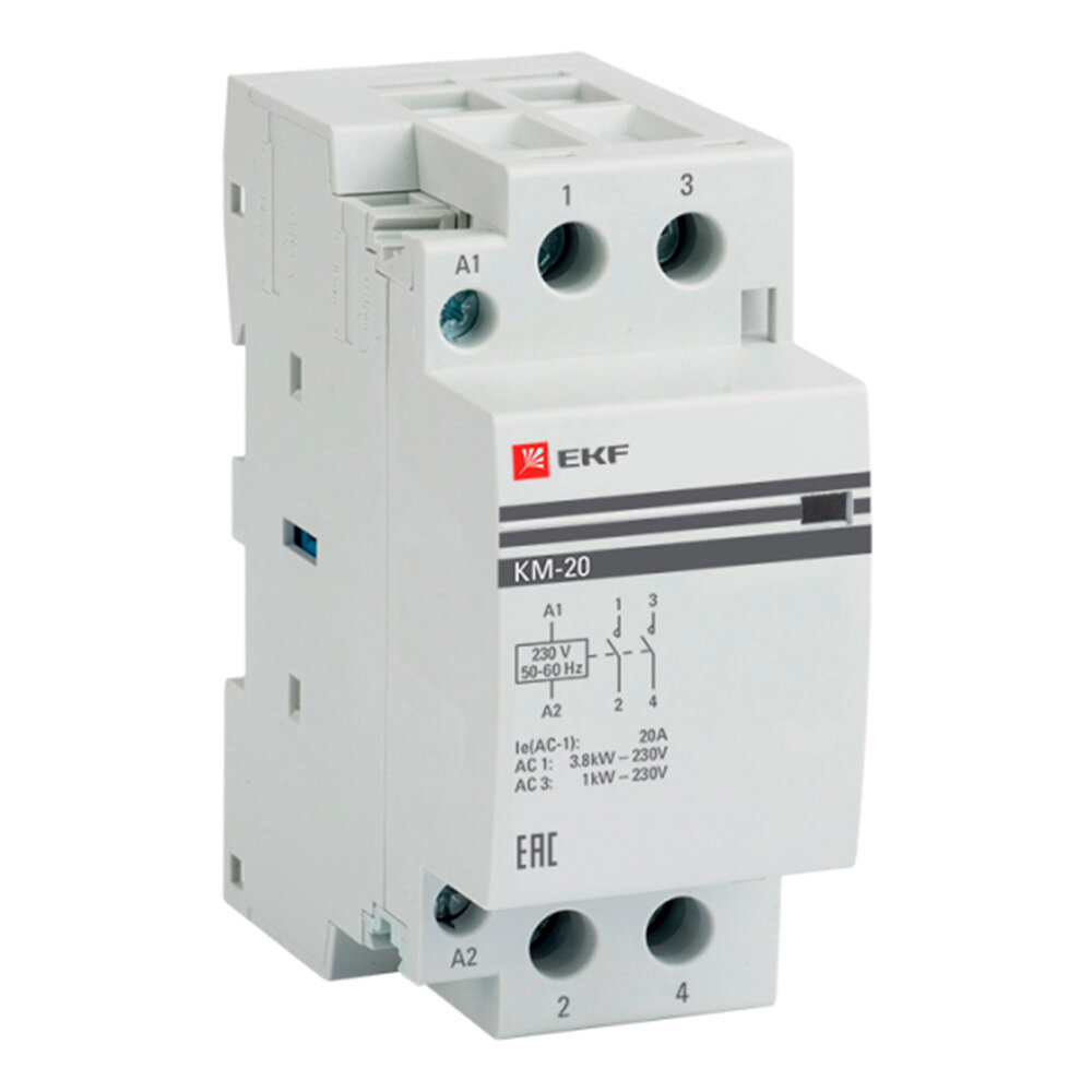 Контактор модульный EKF PROxima КМ (km-3-16-22) 230-240 В 16 А тип AC 2НО+2НЗ