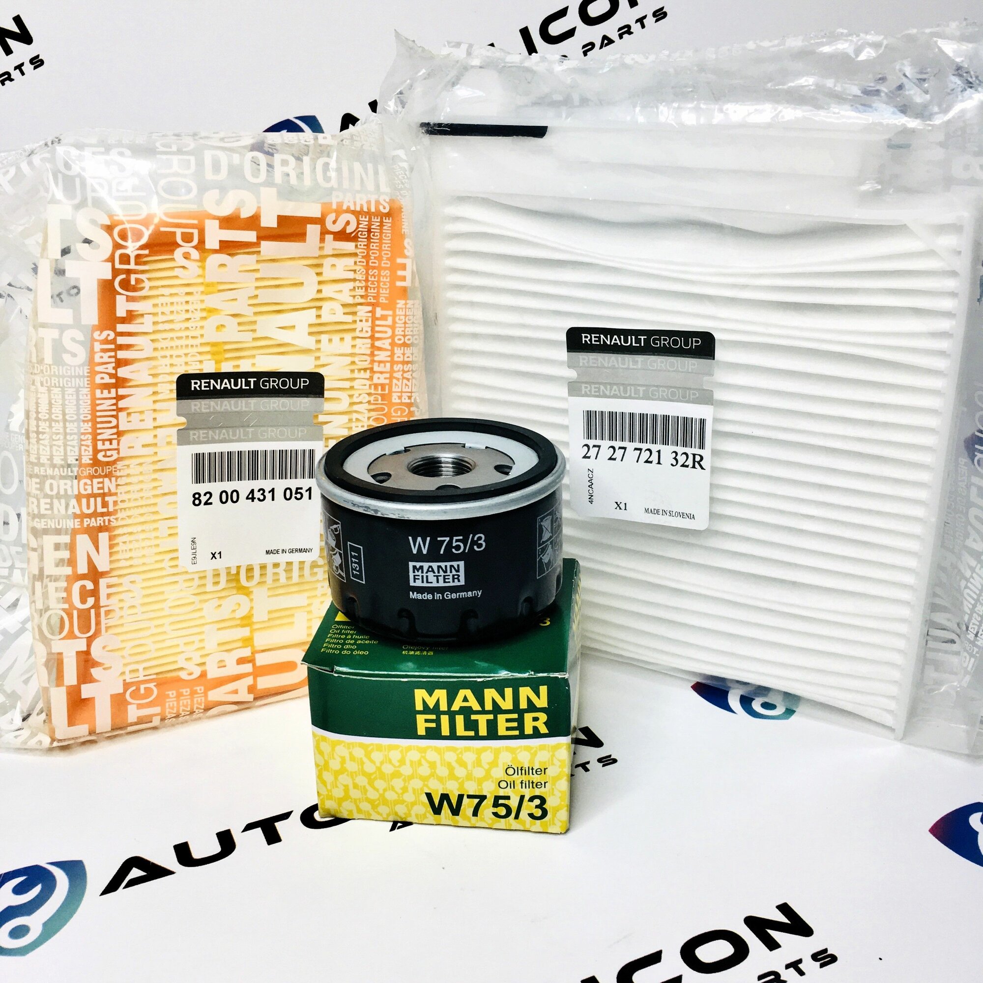 Комплект ТО Renault Logan, Sandero 1 поколения K4M 1.6 л / Сандеро Логан К4М / 8200431051 MANN W753 272772132R