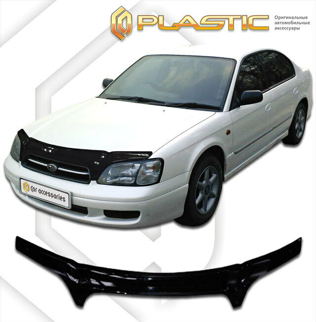 Дефлектор капота для Subaru Legacy 1998-2000 Черный глянцевый СА Пластик