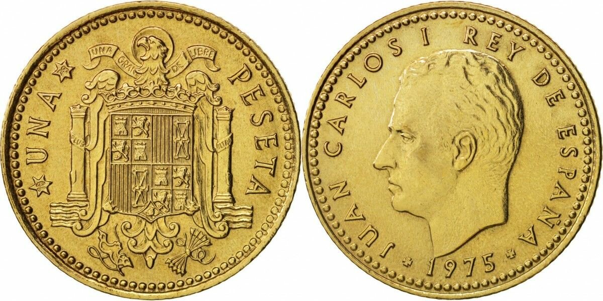 Испания 1 песета, 1975 Хуан Карлос I XF