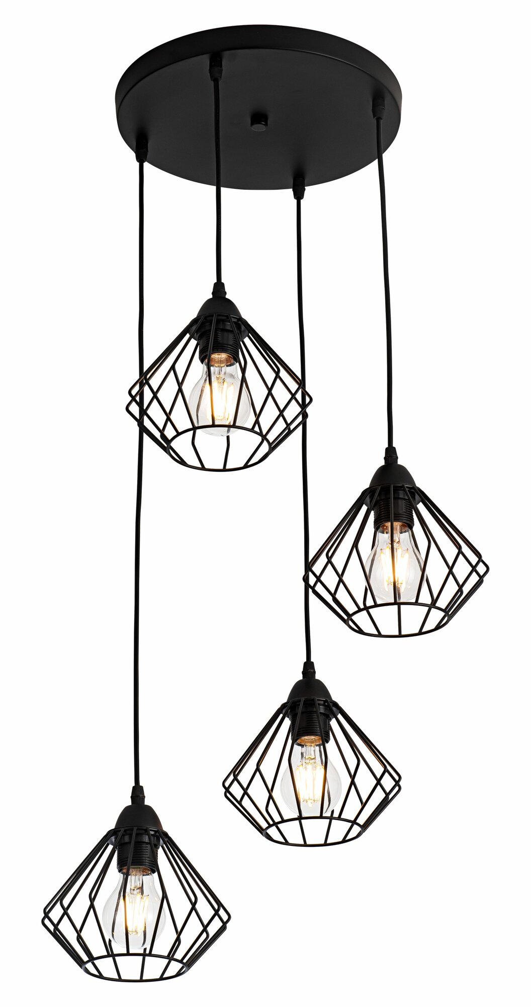 Люстра De Fran, SP-1832 BK Е27 4*60Вт, черный металл, серия керо