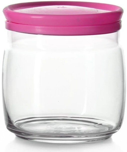 Банка для сыпучих продуктов Pasabahce / Пашабахче Cesni с пластиковой крышкой, стекло прозрачное 0.5л / посуда для кухни