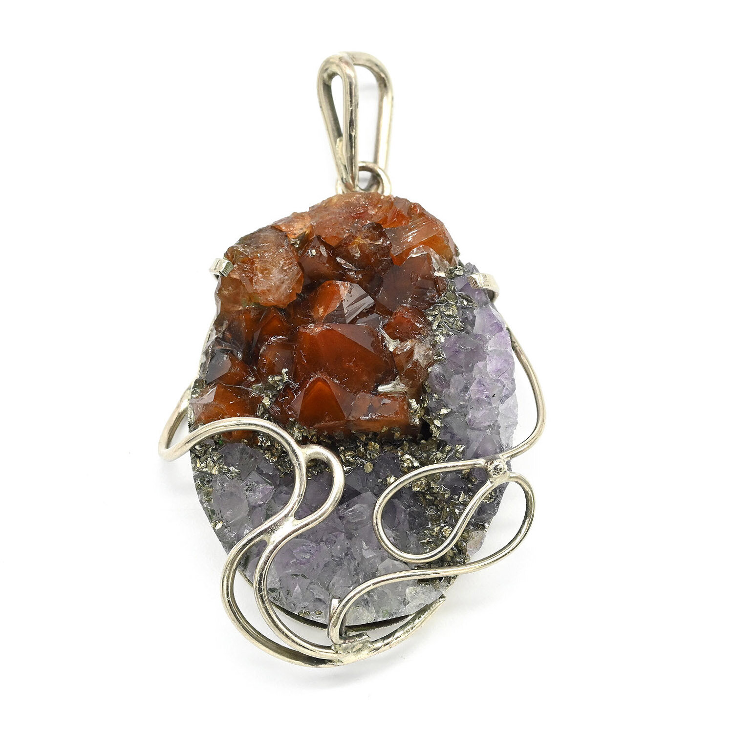 Подвеска, гранат, аметист