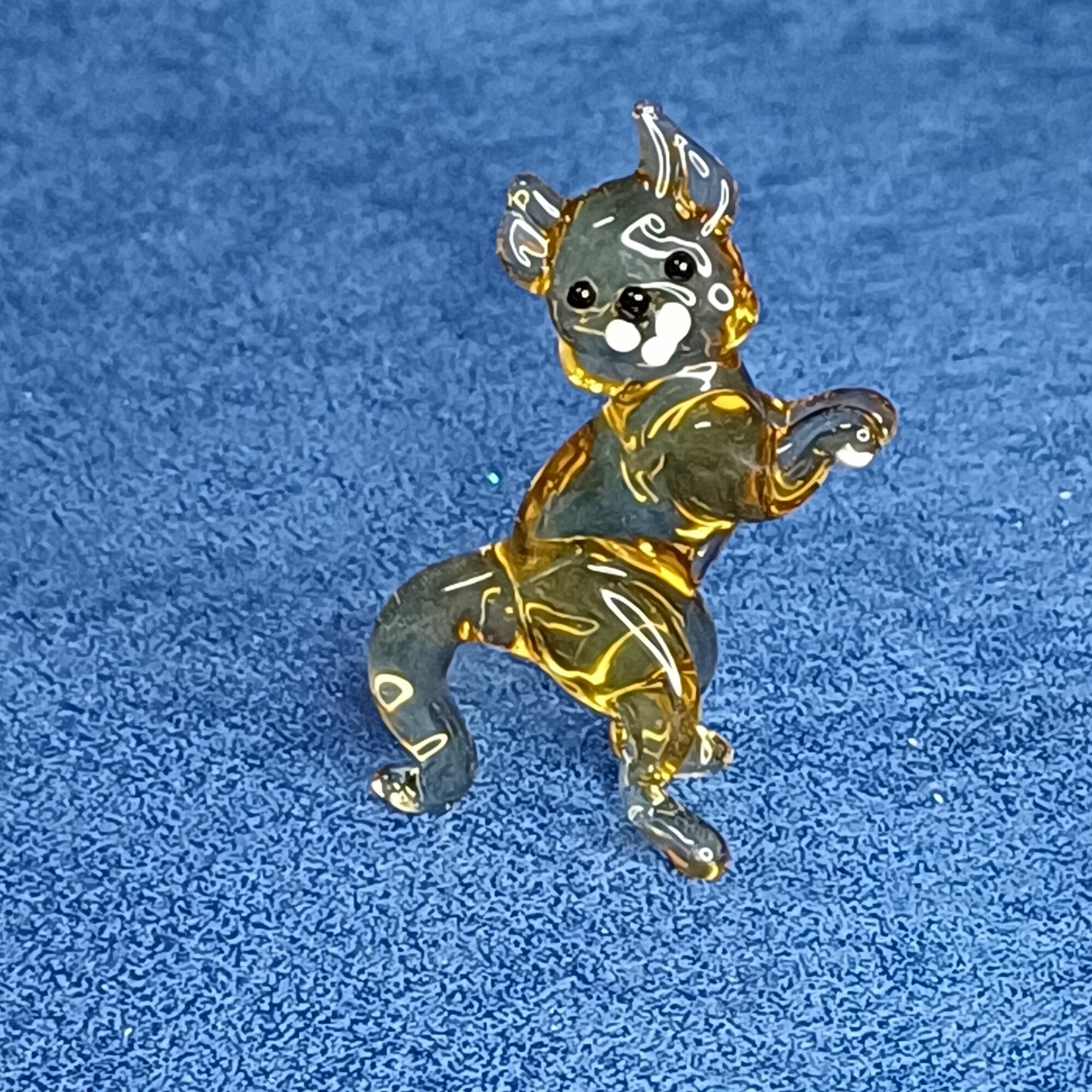 Фигурка стеклянная "Кошка" Желто-прозрачная