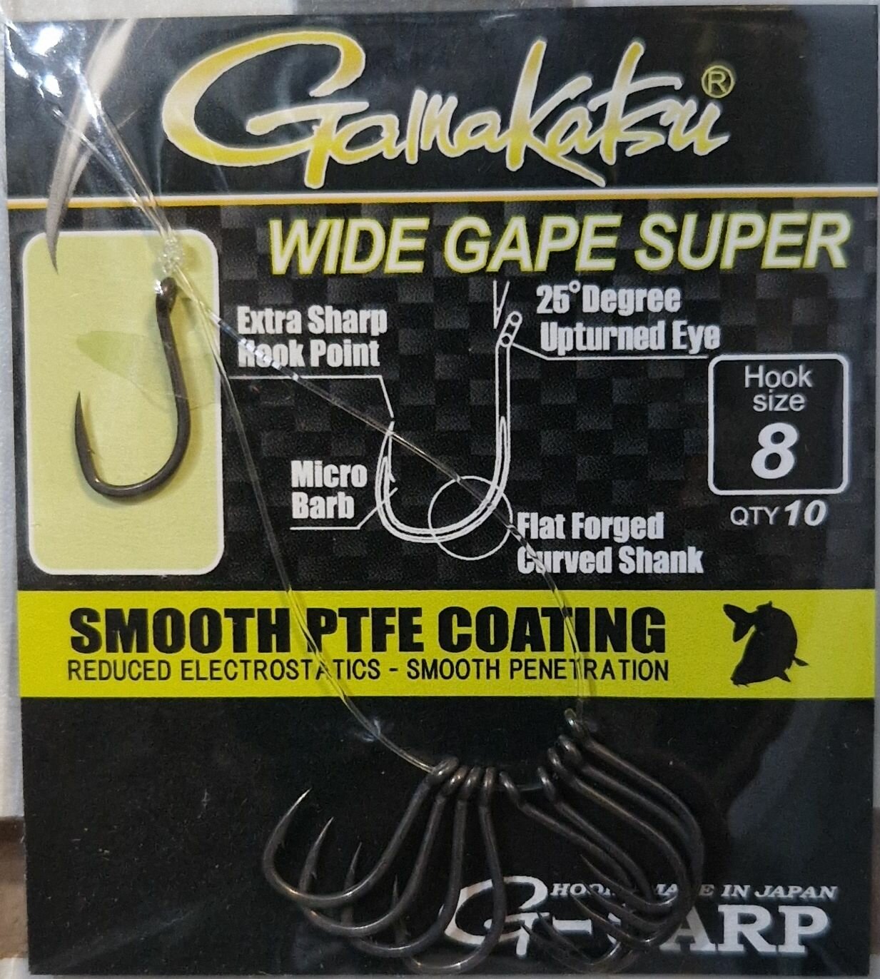 Крючок одинарный Gamakatsu G-Carp Wide Gape Super 8