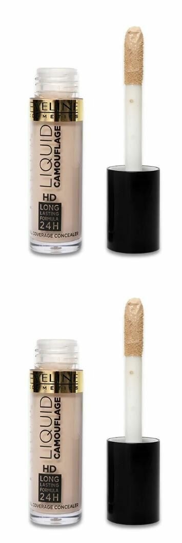 Eveline Cosmetics Консилер для лица Liguid Camouflage, тон 04 Light, 5 мл, 2 шт