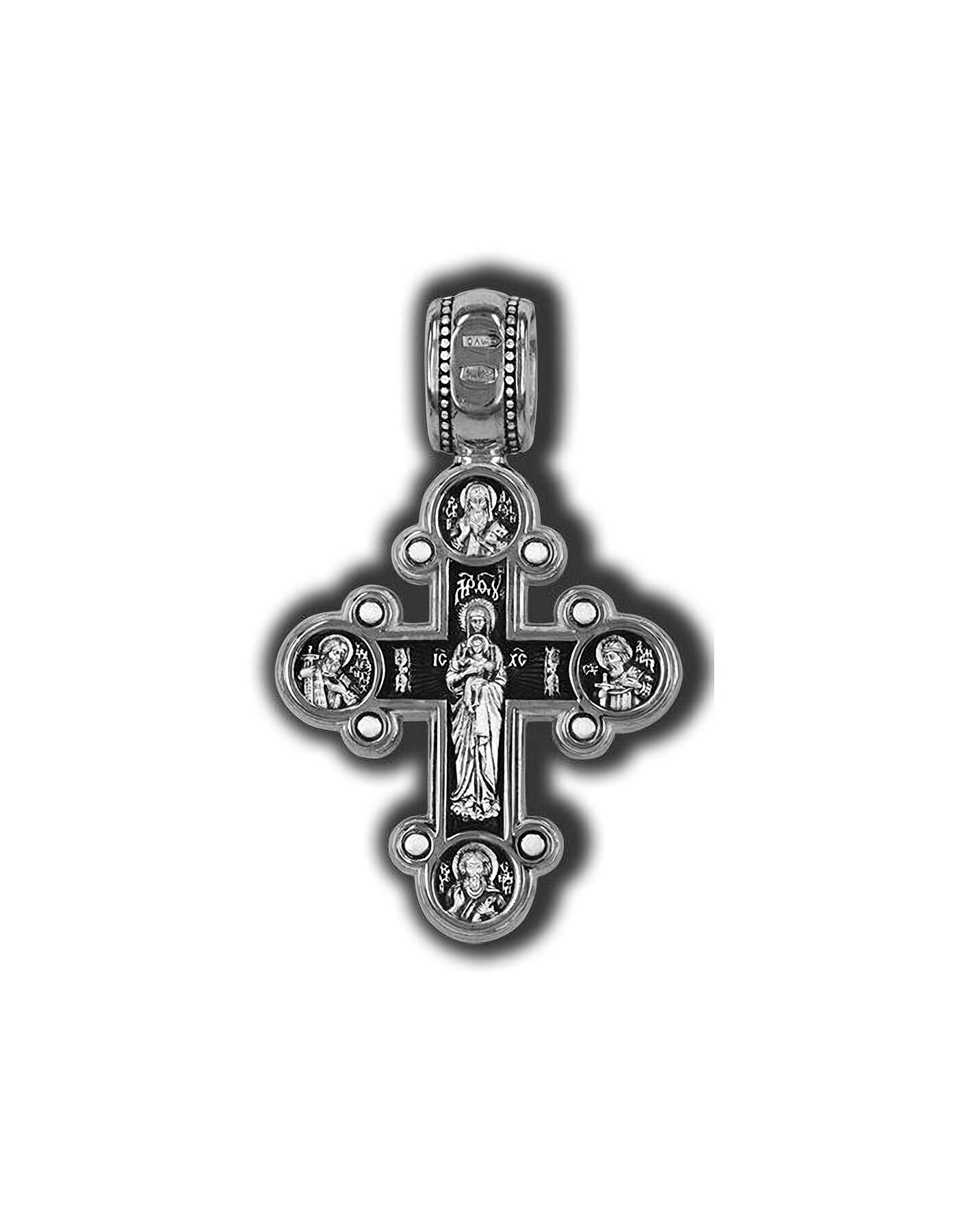 Крестик, серебро, 925 проба, чернение